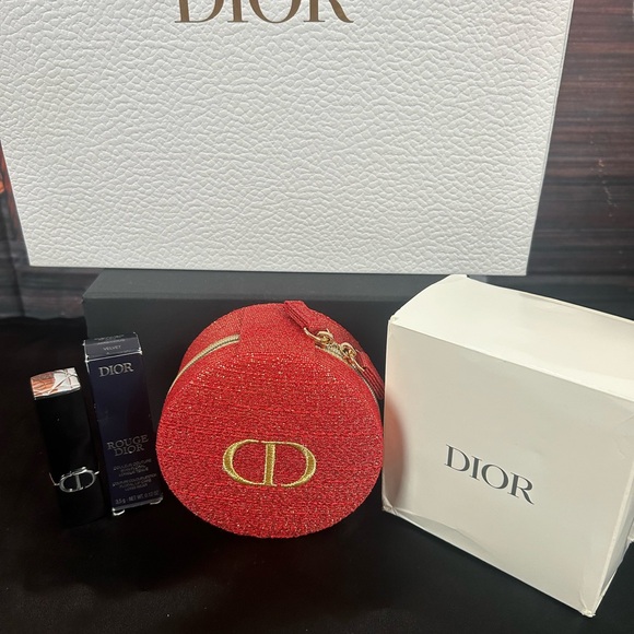 Dior | Makeup | Dior 225 Round Pouch With Dior Rouge 964 | Poshmark